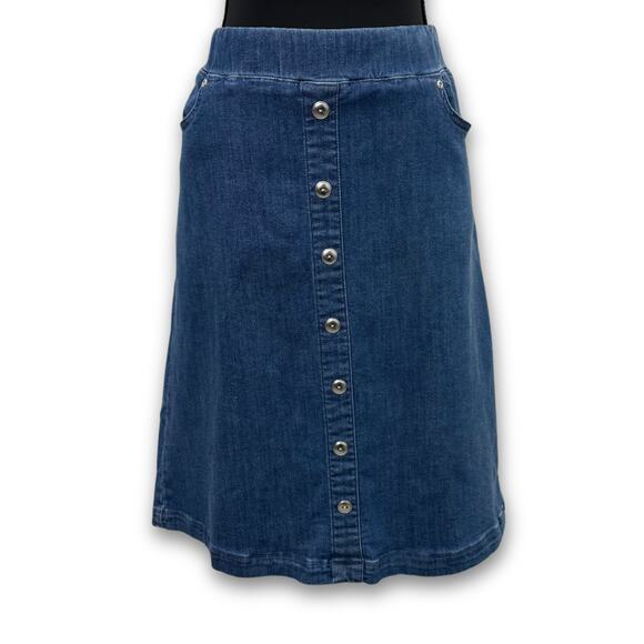 Appleseed's | Skirts | Vintage Denim Midi Skirt With Front Button ...